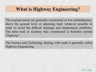 Transportation and highway engineering part 1 | PPTX