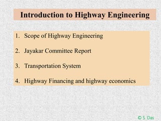 Transportation and highway engineering part 1 | PPTX