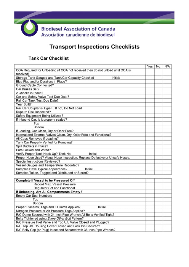 Transportation checklist | PDF