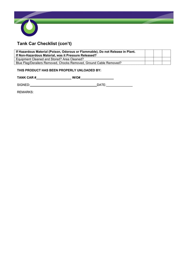 Transportation checklist | PDF