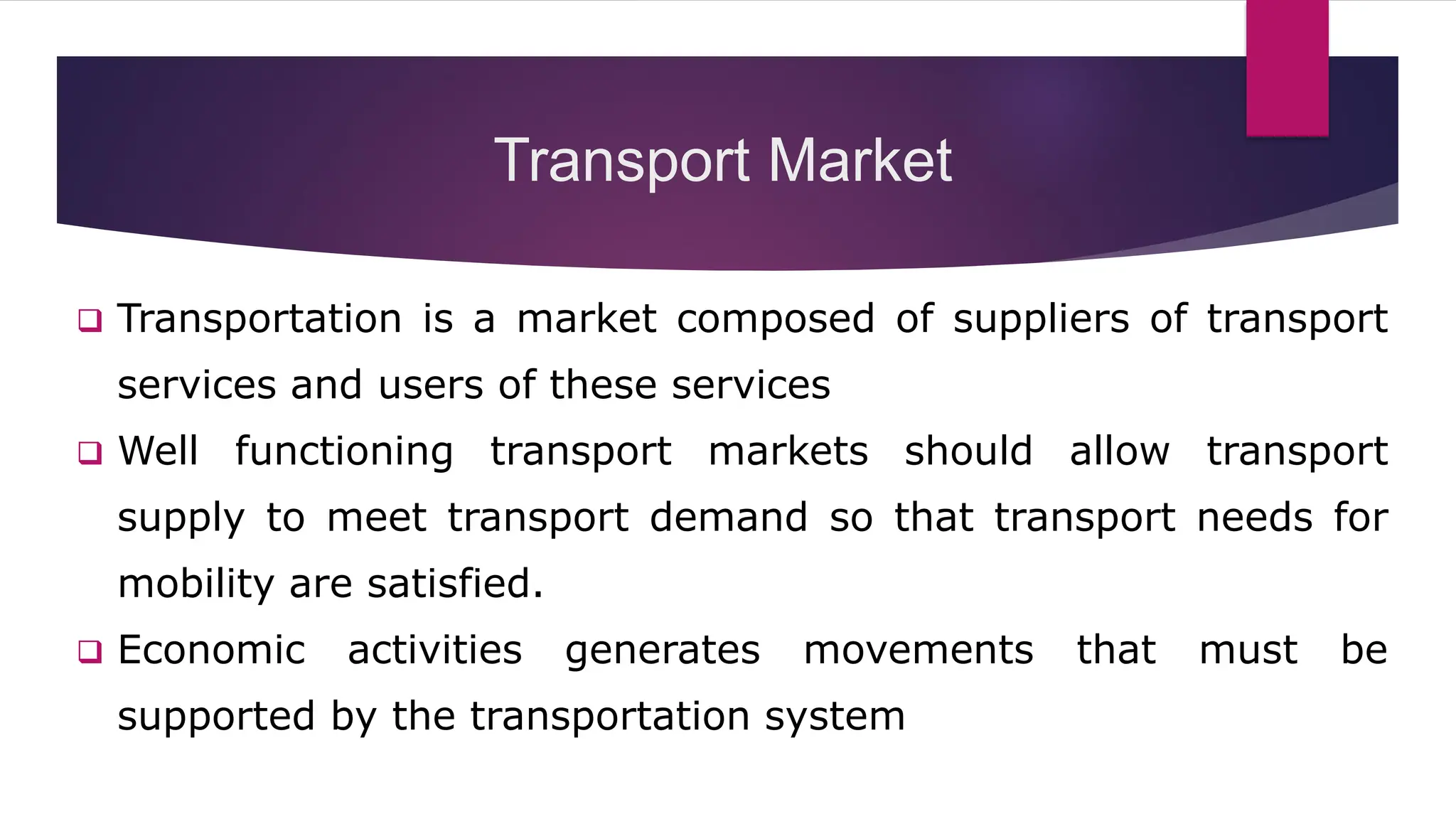 Transportation Economics (transport demand and supply) | PDF
