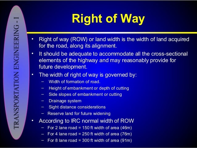 highway engineering/ transportation engineering-I