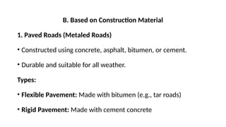 Transportation Engineering- Modes of Transport, Types of roads ...
