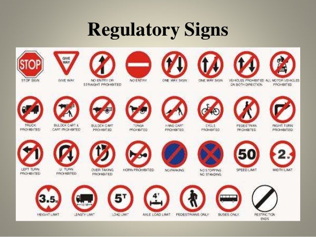 Regulatory Traffic Signs