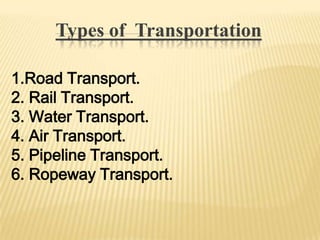 Transportation final ppt hemant n kt colg thane | PPT
