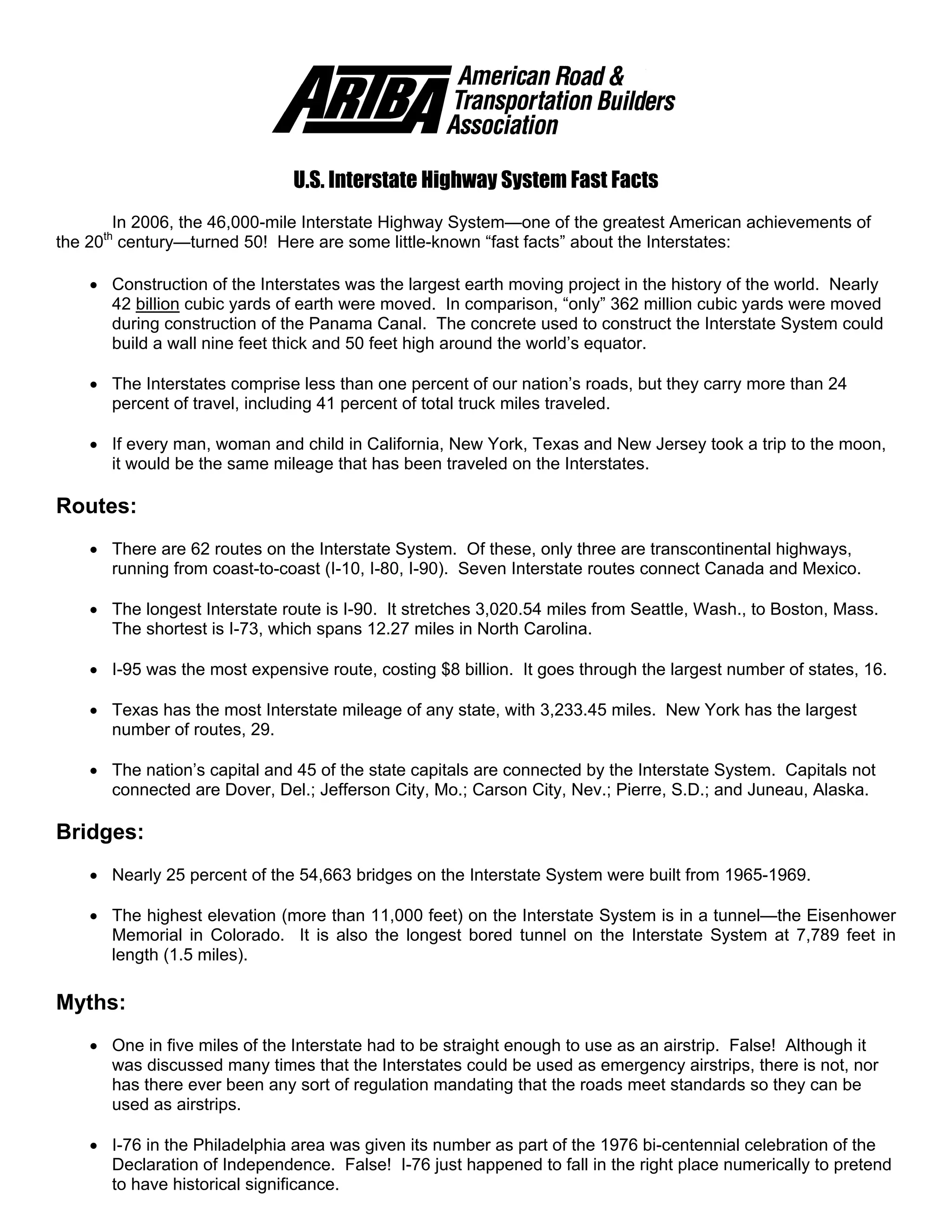 Interstate "Fast Facts" | PDF