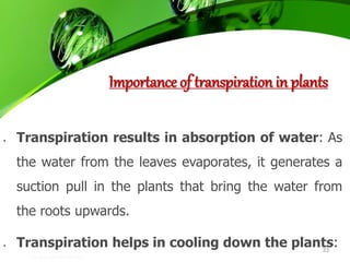 Transportation in animals and plants CLASS VII | PPT
