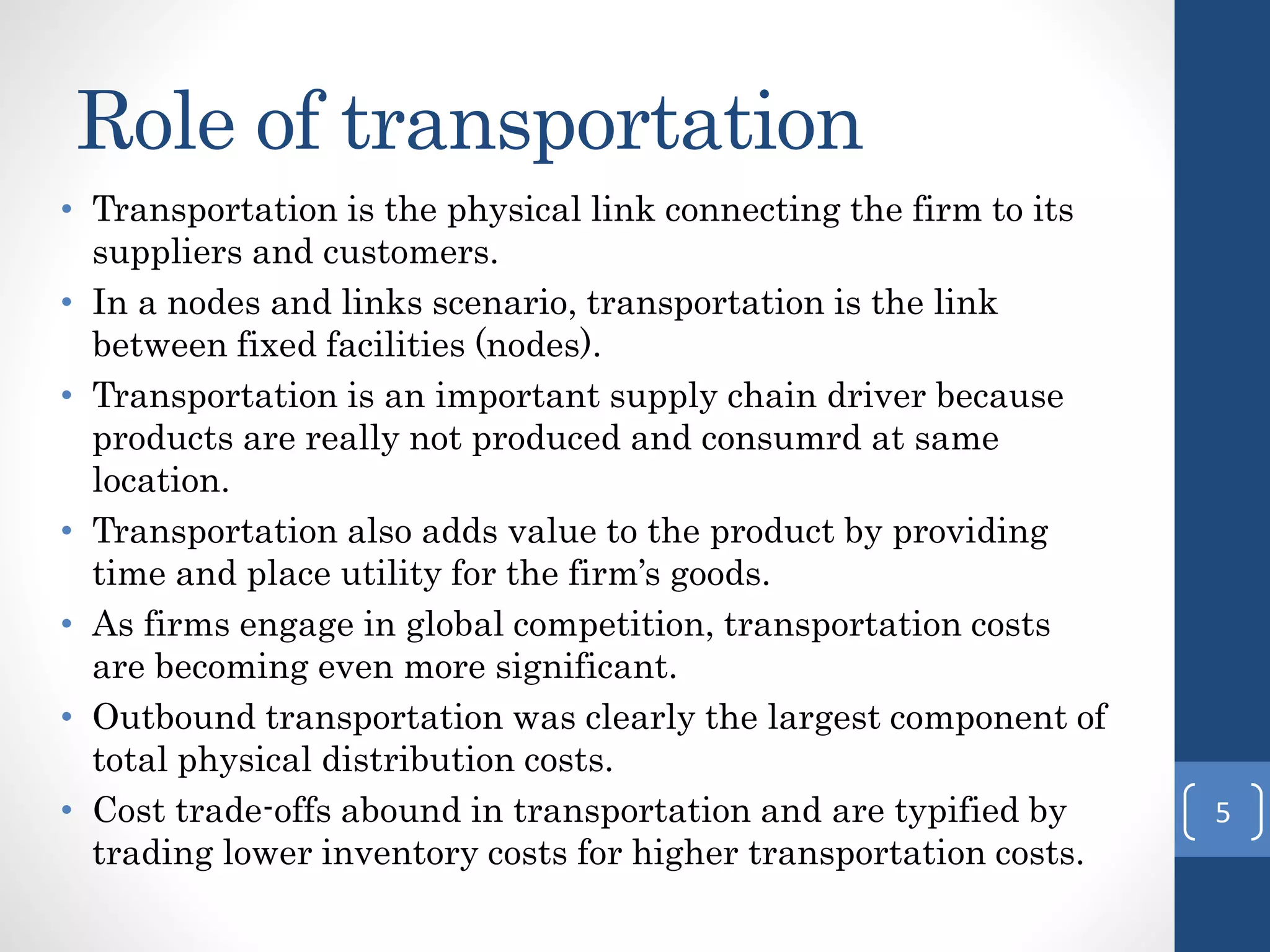 Transportation in supply chain | PPTX