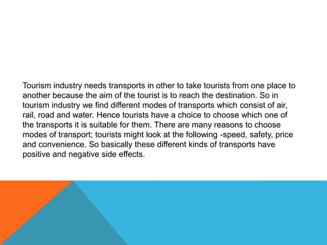 Transportation in tourism | PPTX