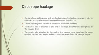 Transportation in underground mines | PPTX