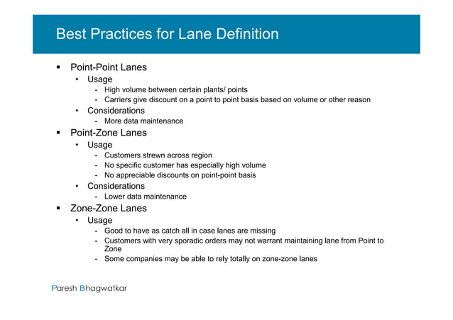 Transportation Lanes in SAP TM and SAP APO - PDF - V2.0 - Paresh Bhagwatkar | PDF