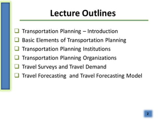 Transportation Lecture 2.pdf | Logistics and Transportation Industry | Industries