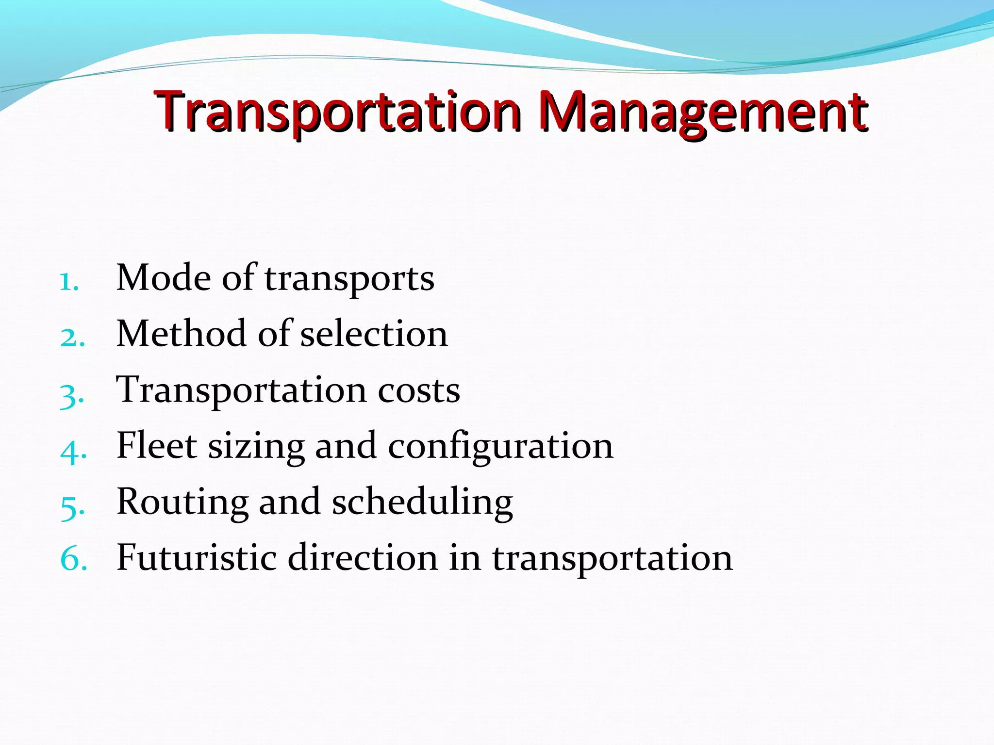 Transportation management | PPT