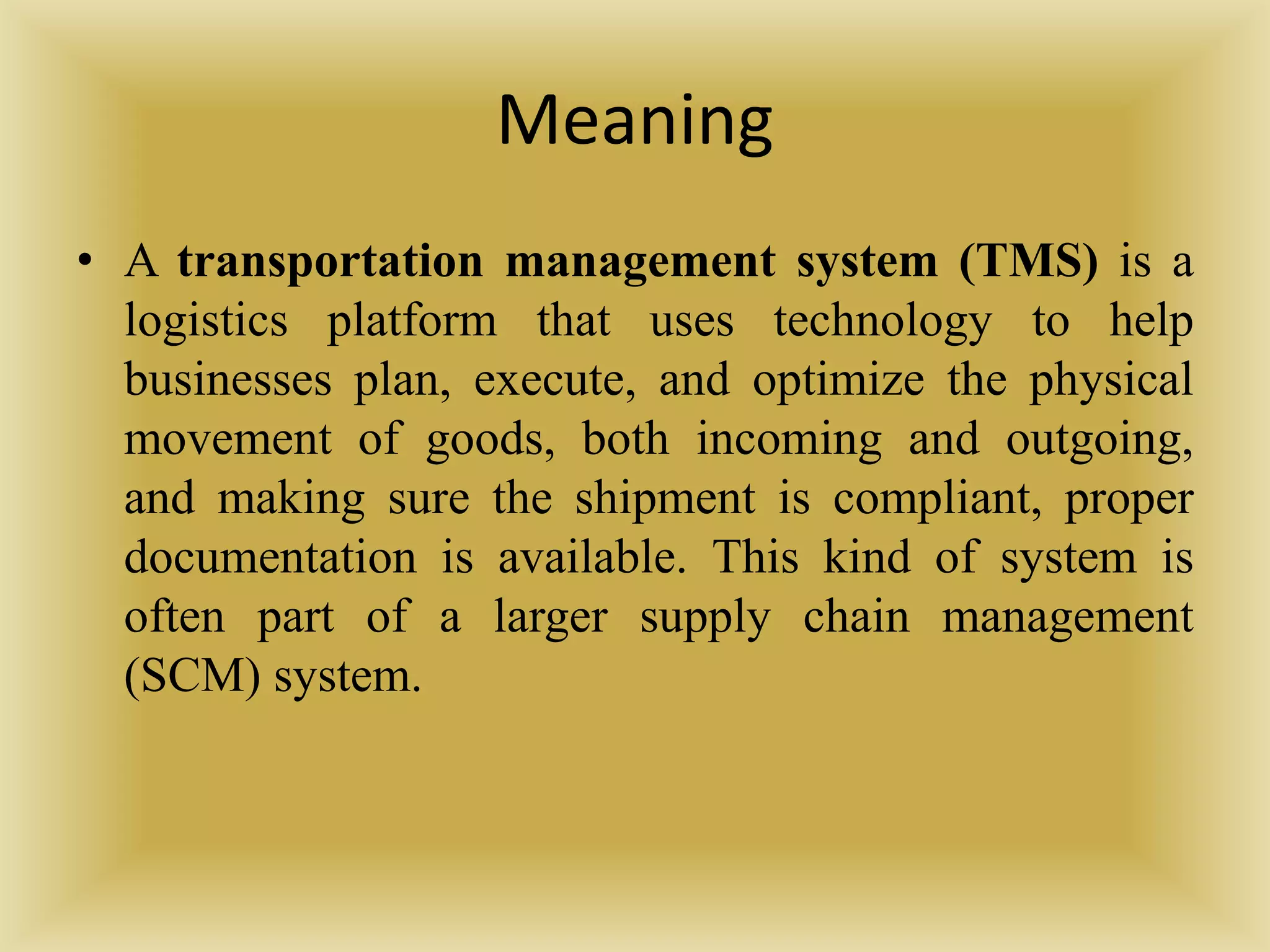 Transportation management system by Bala | PPTX