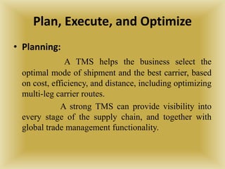 Transportation management system by Bala | PPTX