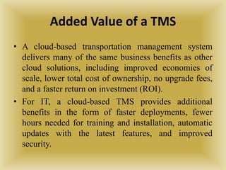 Transportation management system by Bala | PPTX