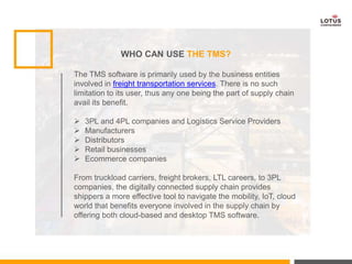 Transportation management system PPT | PPTX