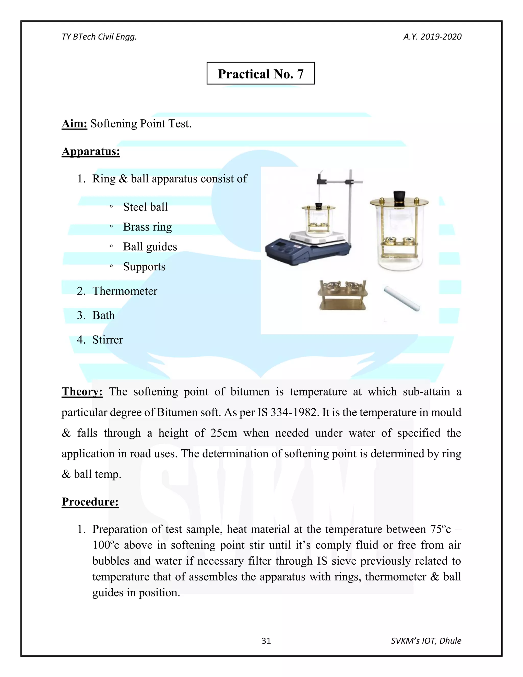Transportation Engineering Laboratory Manual | PDF