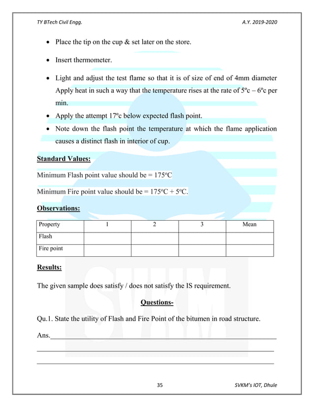 Transportation Engineering Laboratory Manual | PDF