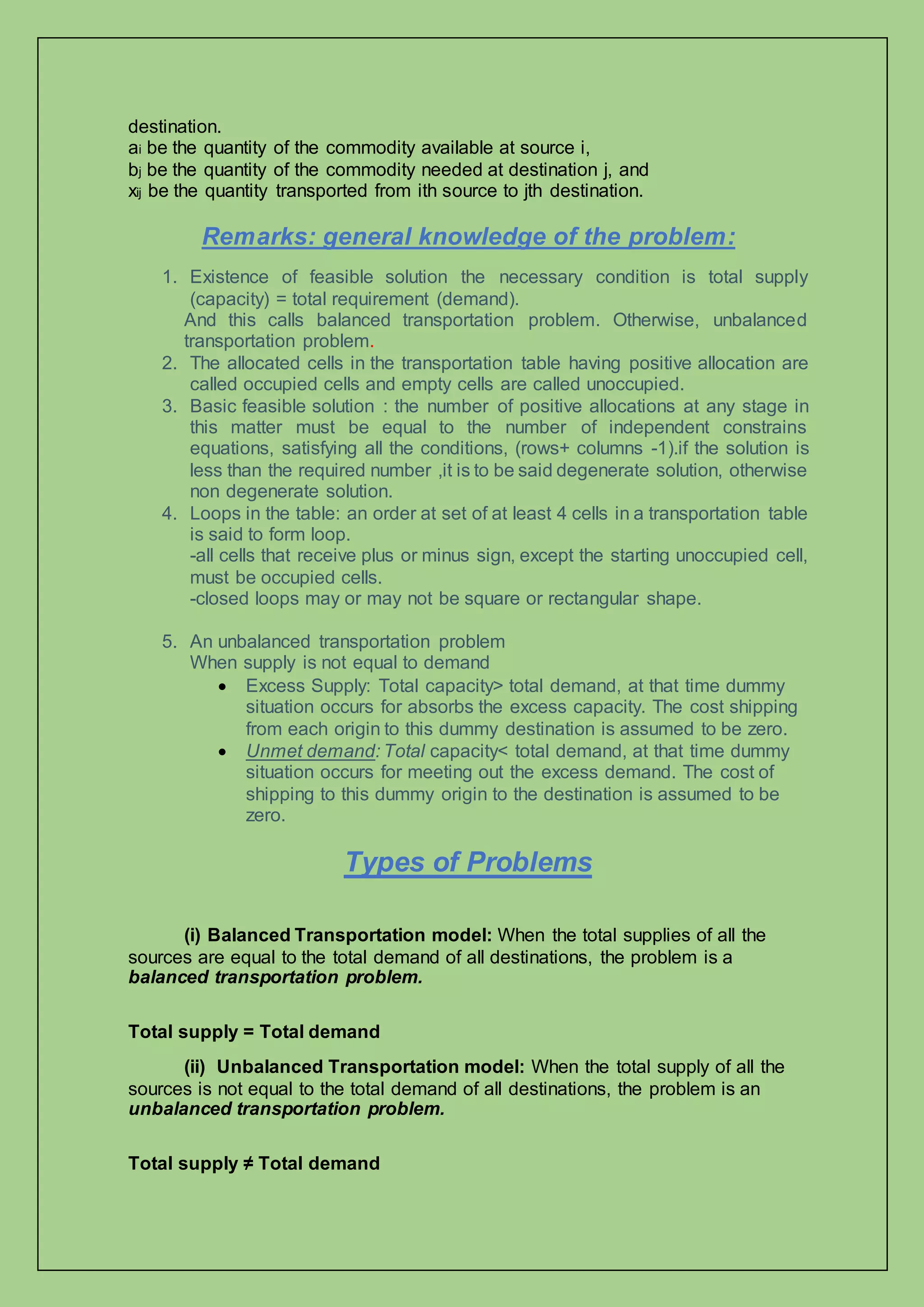 Transportation model | DOCX