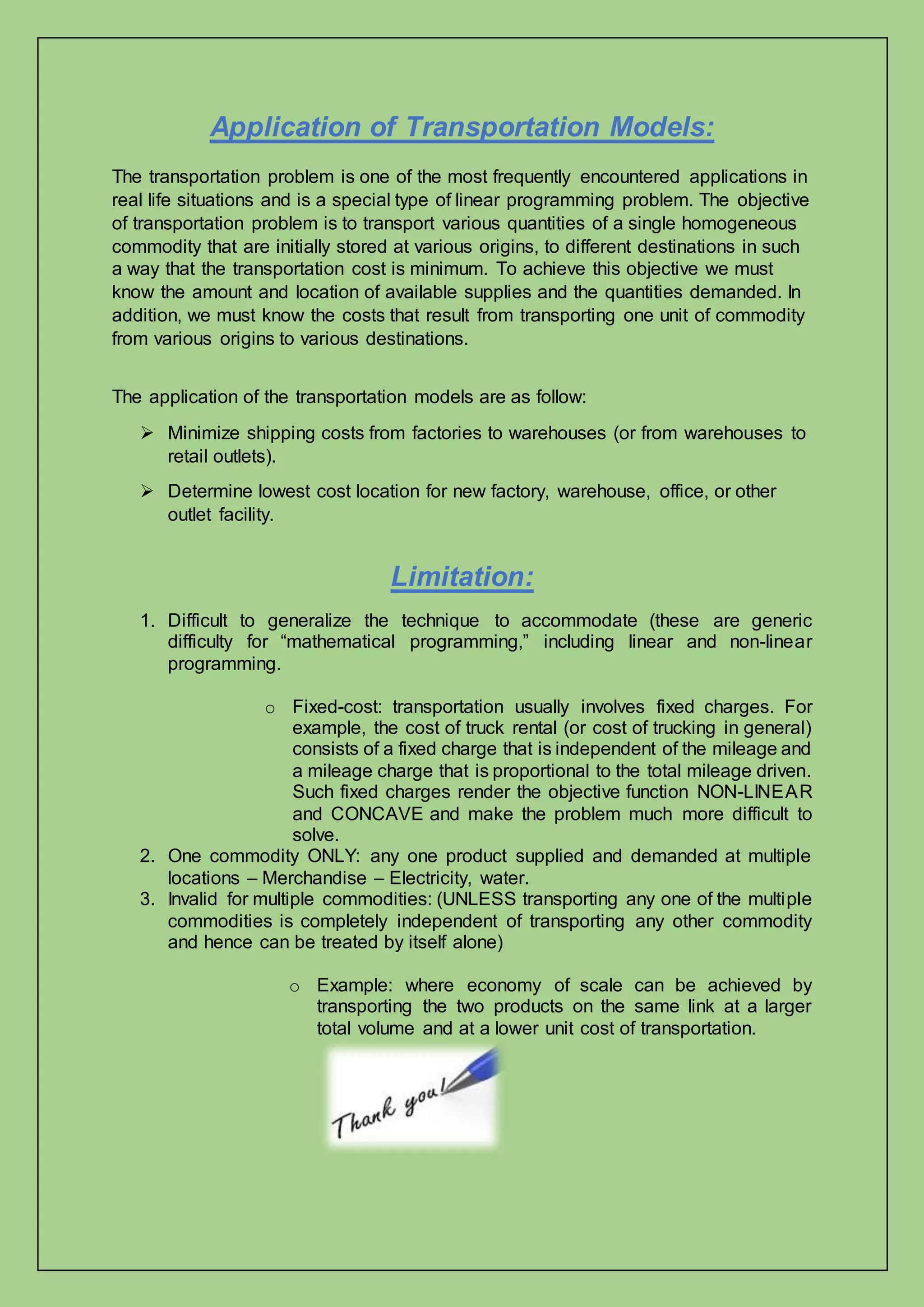 Transportation model | DOCX