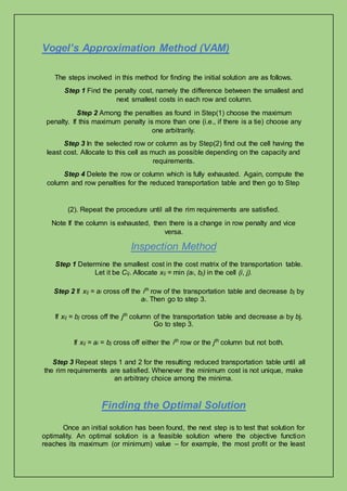 Transportation model | PDF