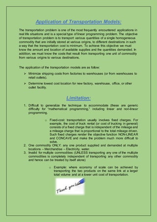 Transportation model | PDF