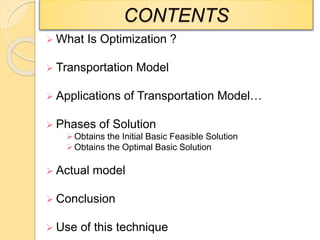 Transportation model | PPTX