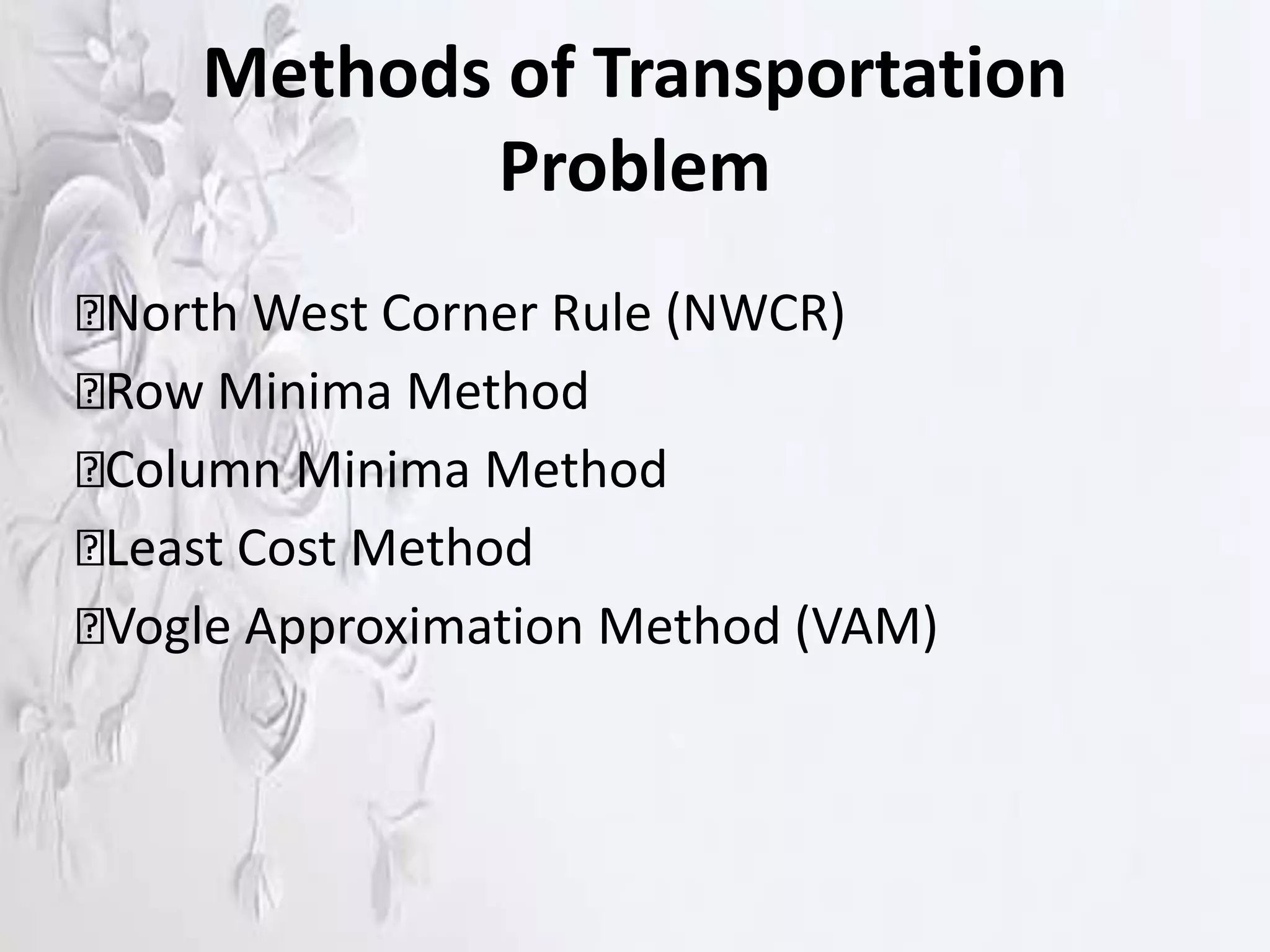 Transportation model | PPTX