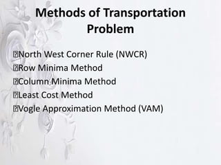 Transportation model | PPTX