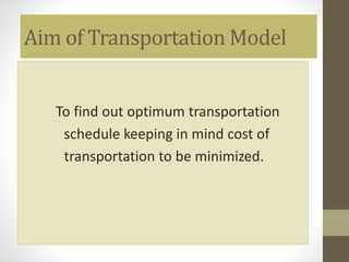 Transportation model | PPTX