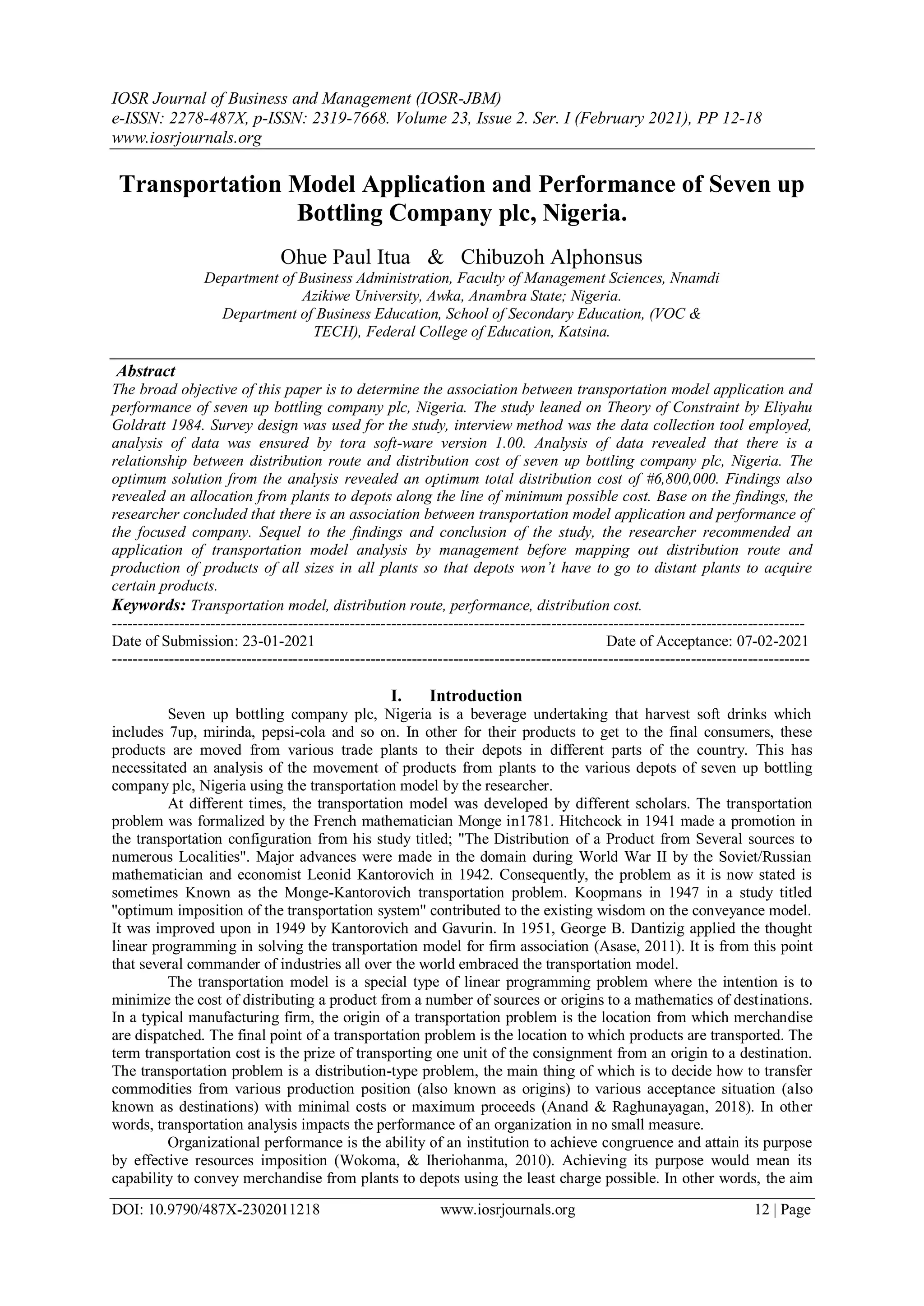 Transportation Model Application and Performance of Seven up.pdf