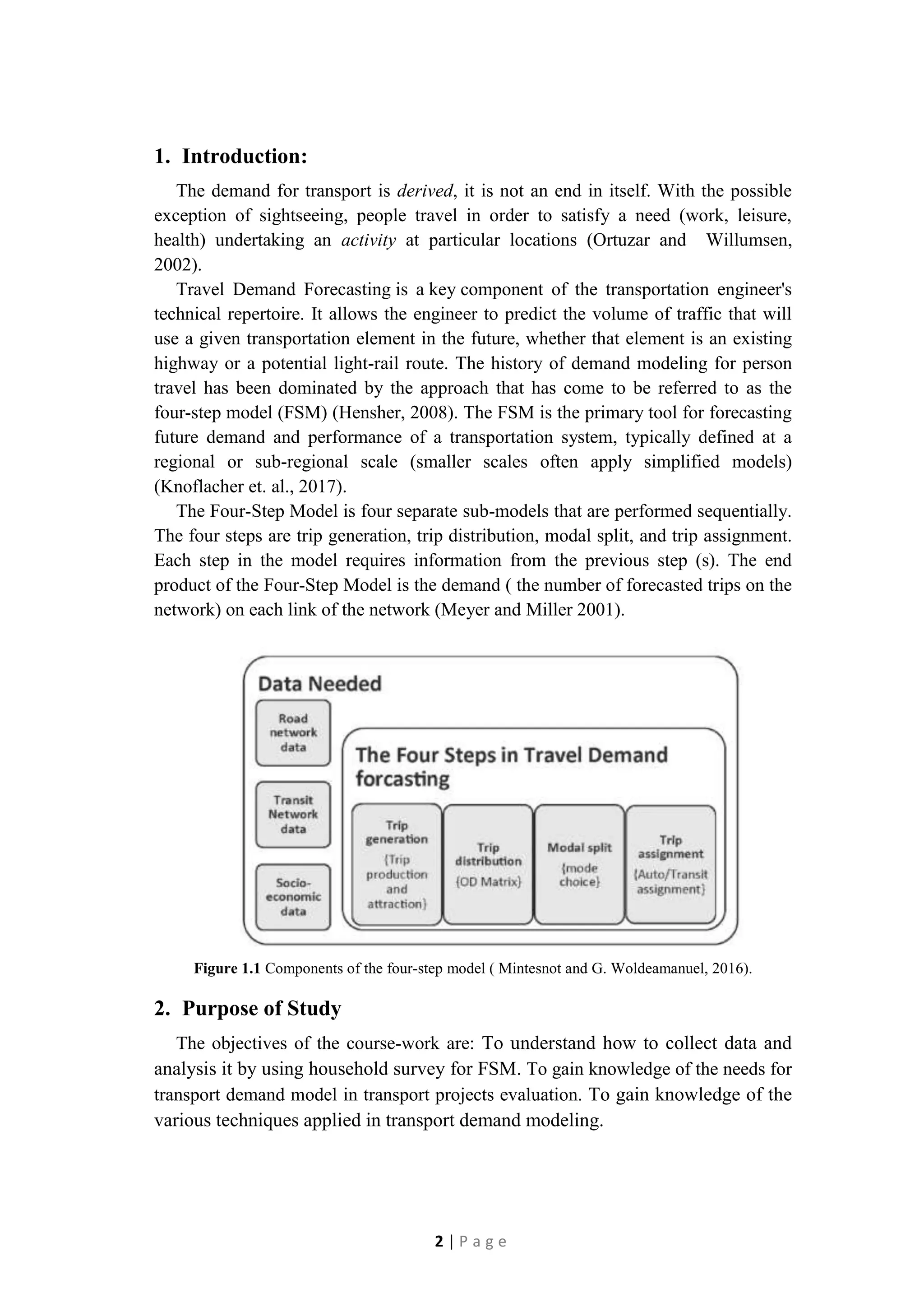 Transportation modeling and planning ( The Four-Step Model ) | PDF