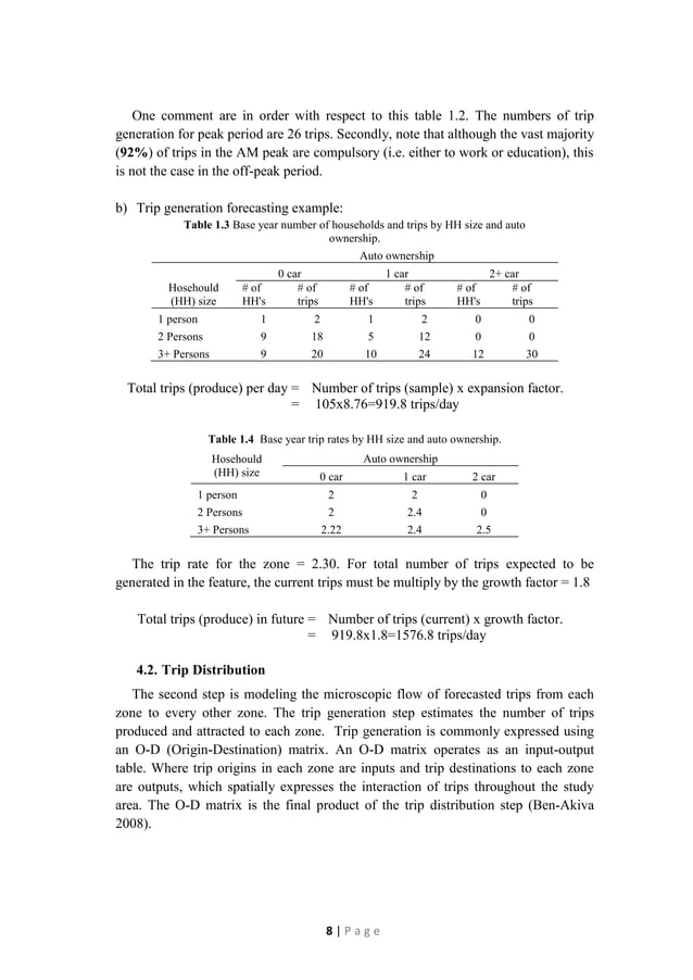 Transportation modeling and planning ( The Four-Step Model ) | PDF