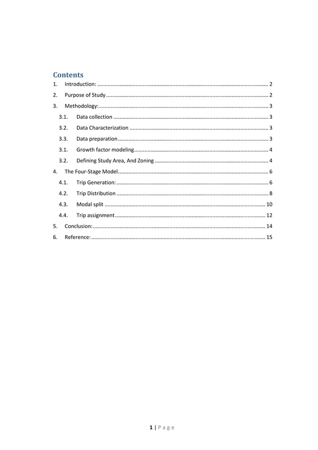 Transportation modeling and planning ( The Four-Step Model ) | PDF