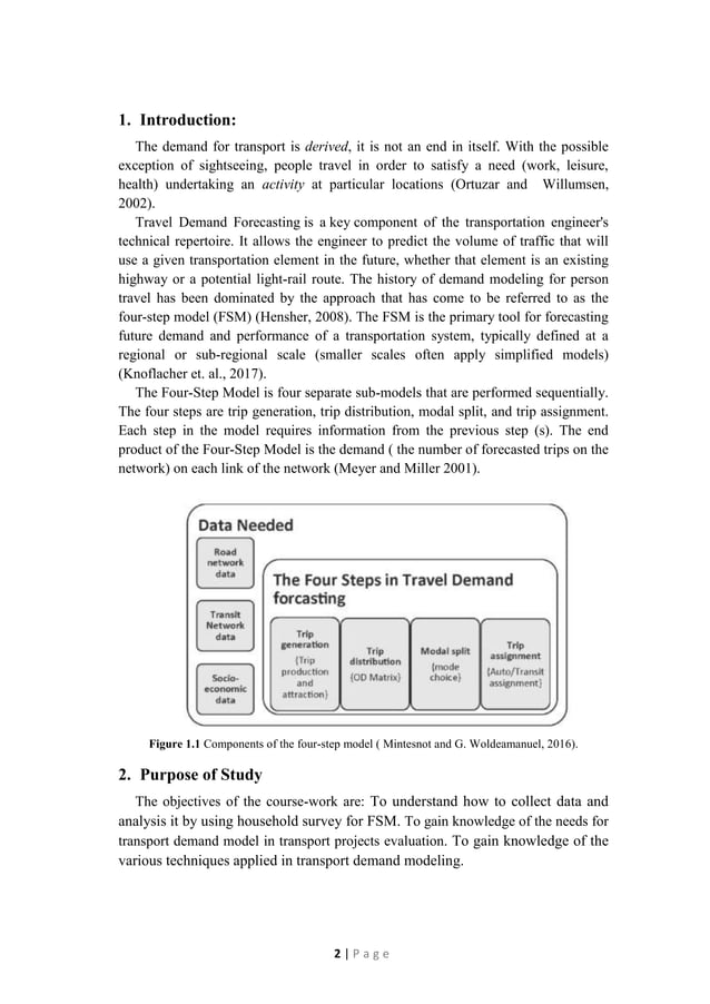 Transportation modeling and planning ( The Four-Step Model ) | PDF