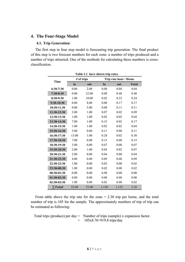 Transportation modeling and planning ( The Four-Step Model ) | PDF