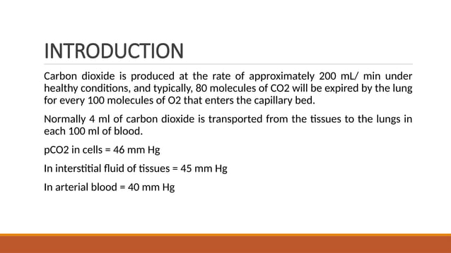 Transportation of carbon dioxide (physiology) | PPTX