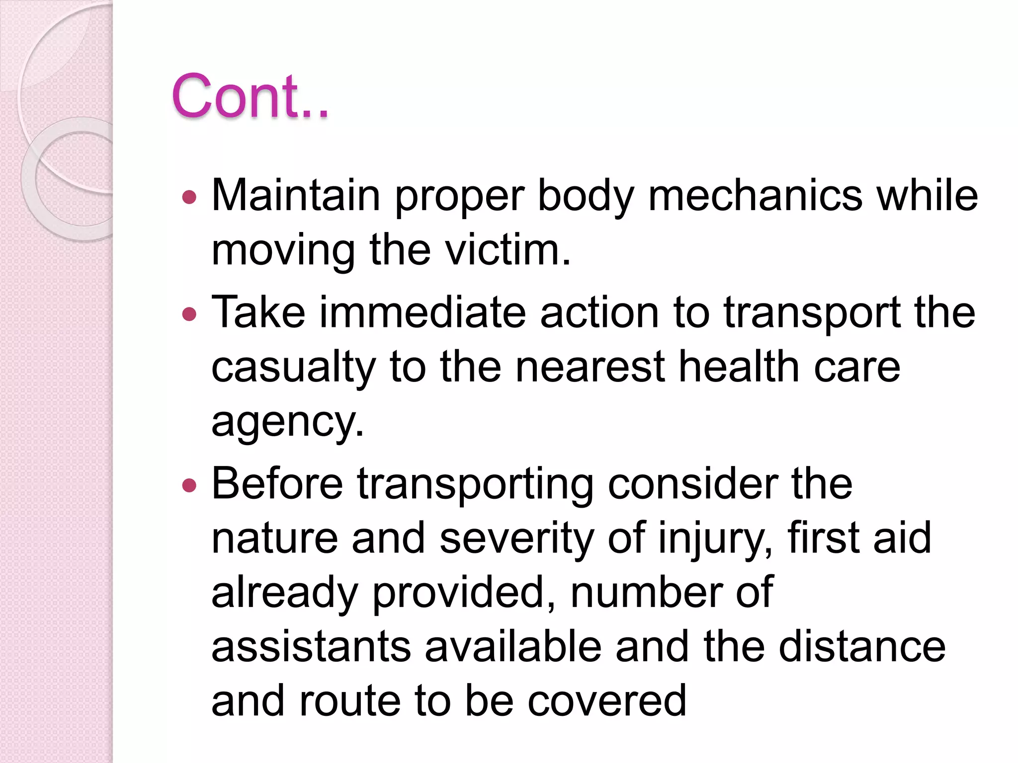 Transportation of injured | PPTX