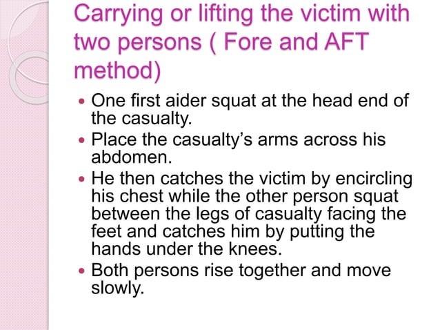 Transportation of injured | PPTX | First Aid | Injuries