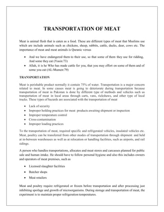 transportation of meat, types of meat, transportation.pdf
