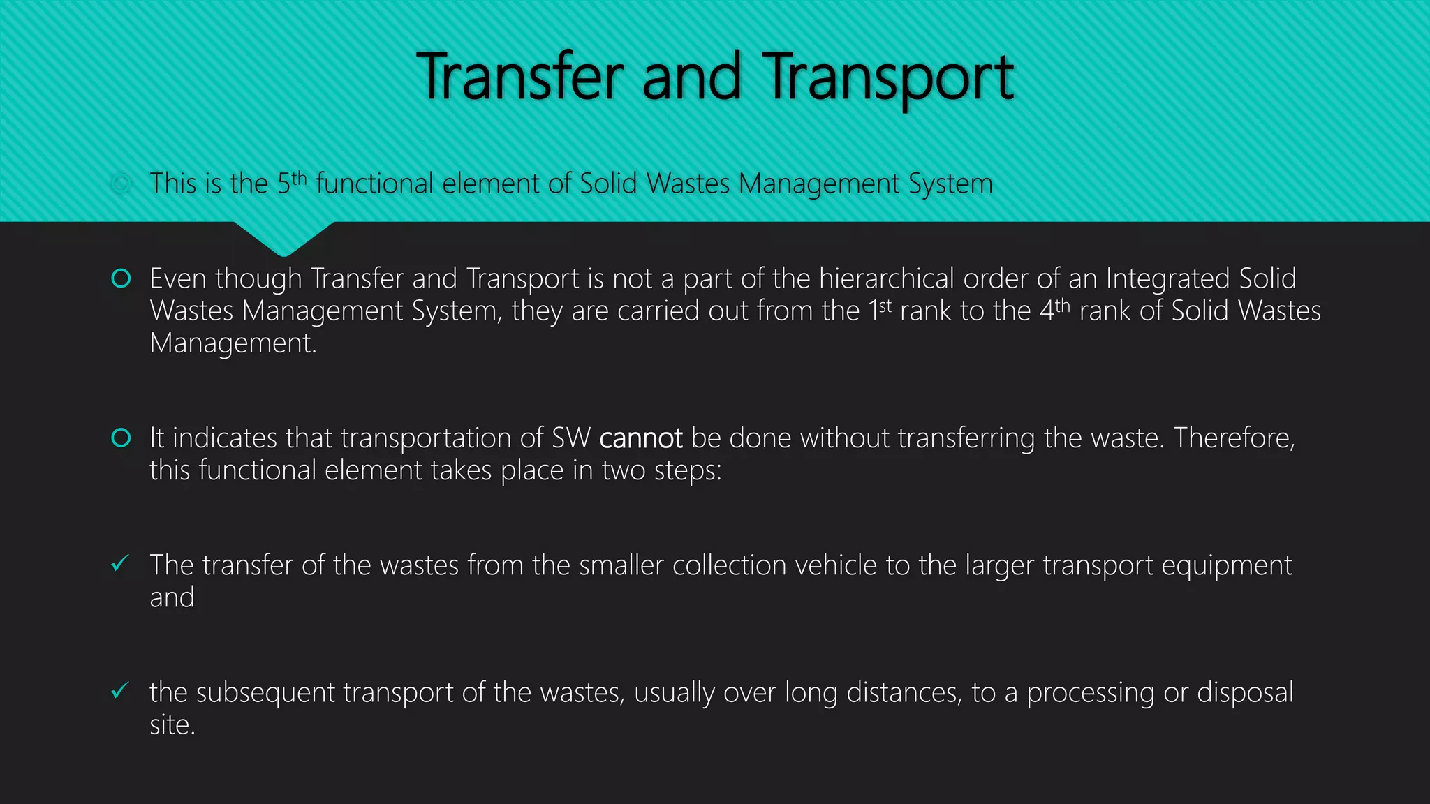 Transportation of solid wastes | PPTX