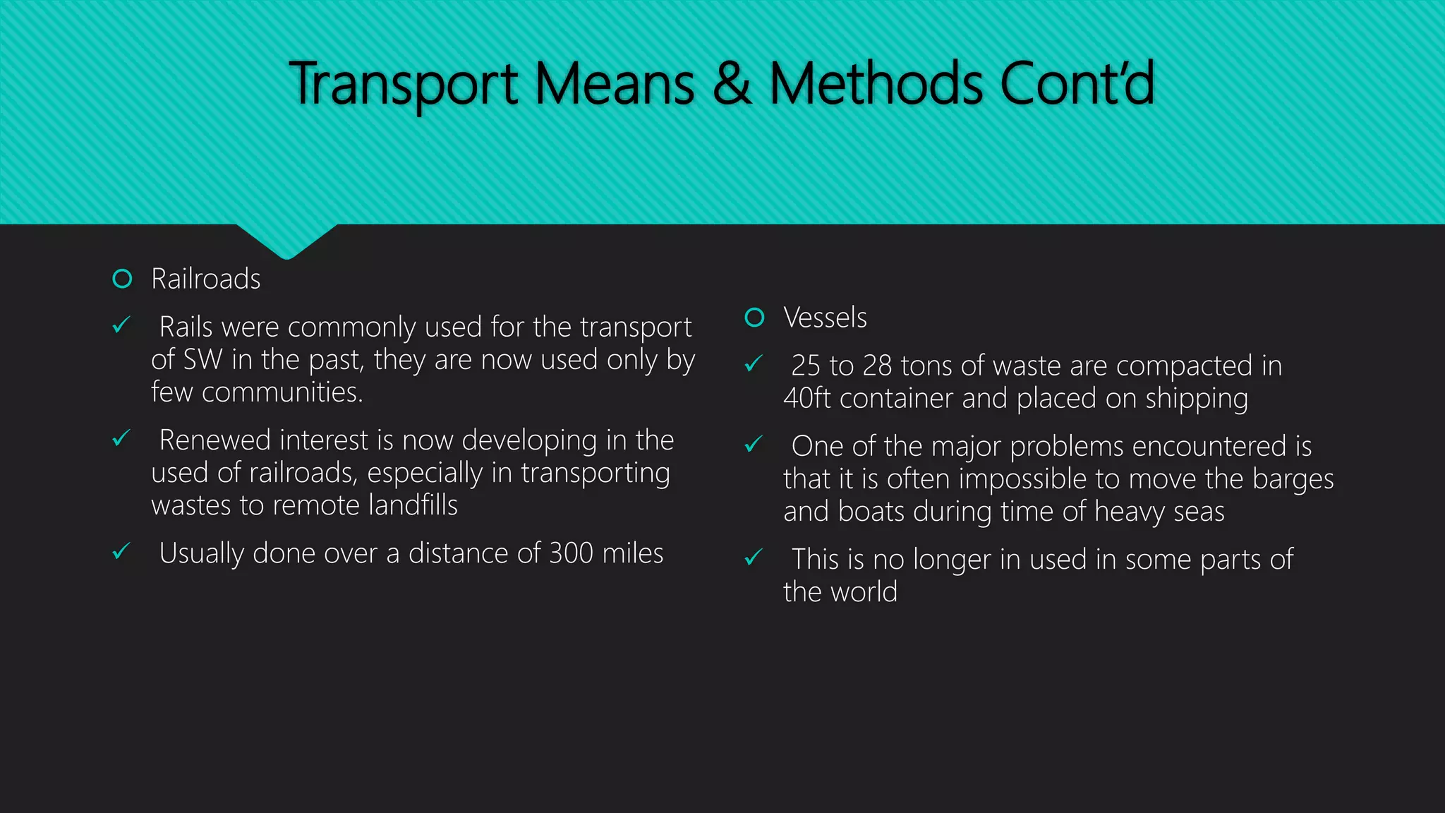 Transportation of solid wastes | PPTX