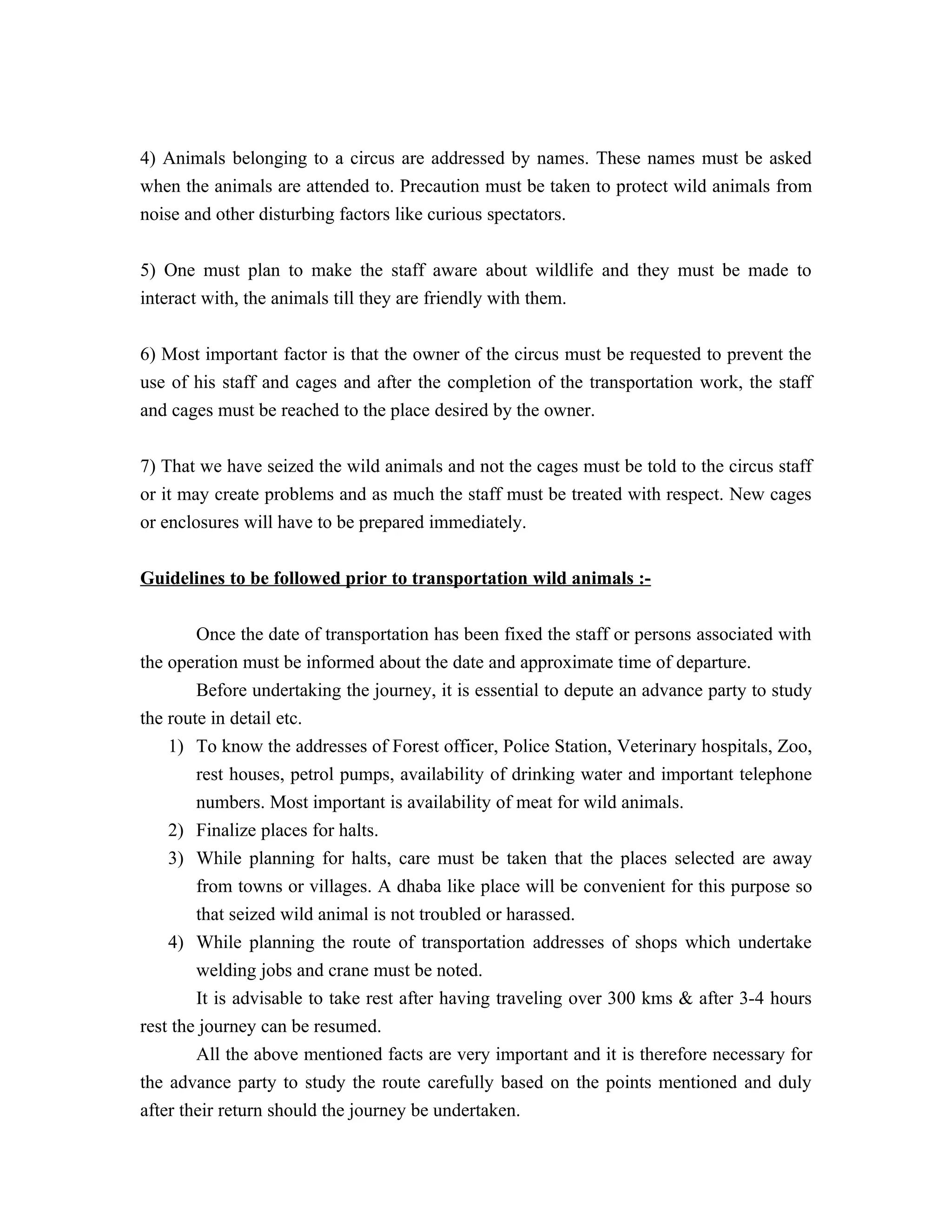 Transportation of wild animals guidelines | DOC | Zoos & Aquariums ...