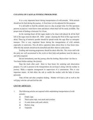 Transportation of wild animals guidelines | DOC