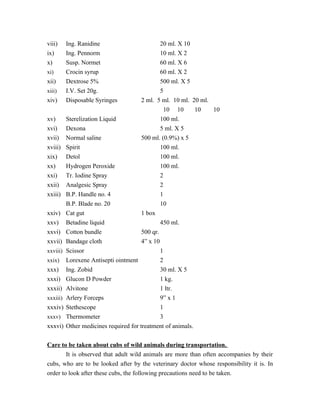 Transportation of wild animals guidelines | DOC