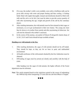 Transportation of wild animals guidelines | DOC
