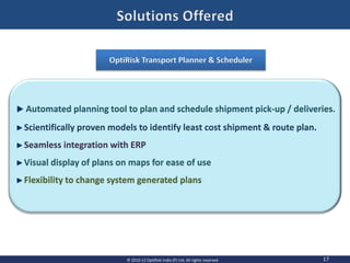 Transportation planner scheduler optimization optirisk | PPT