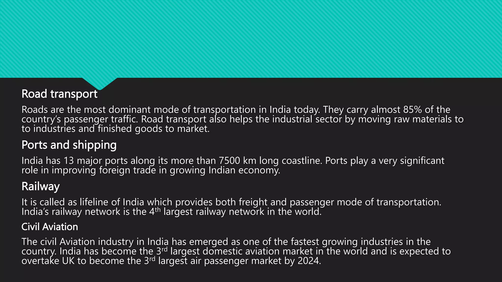 Transportation in India overview. | PPTX