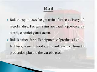 Transportation ppt of suppy chain management | PPTX